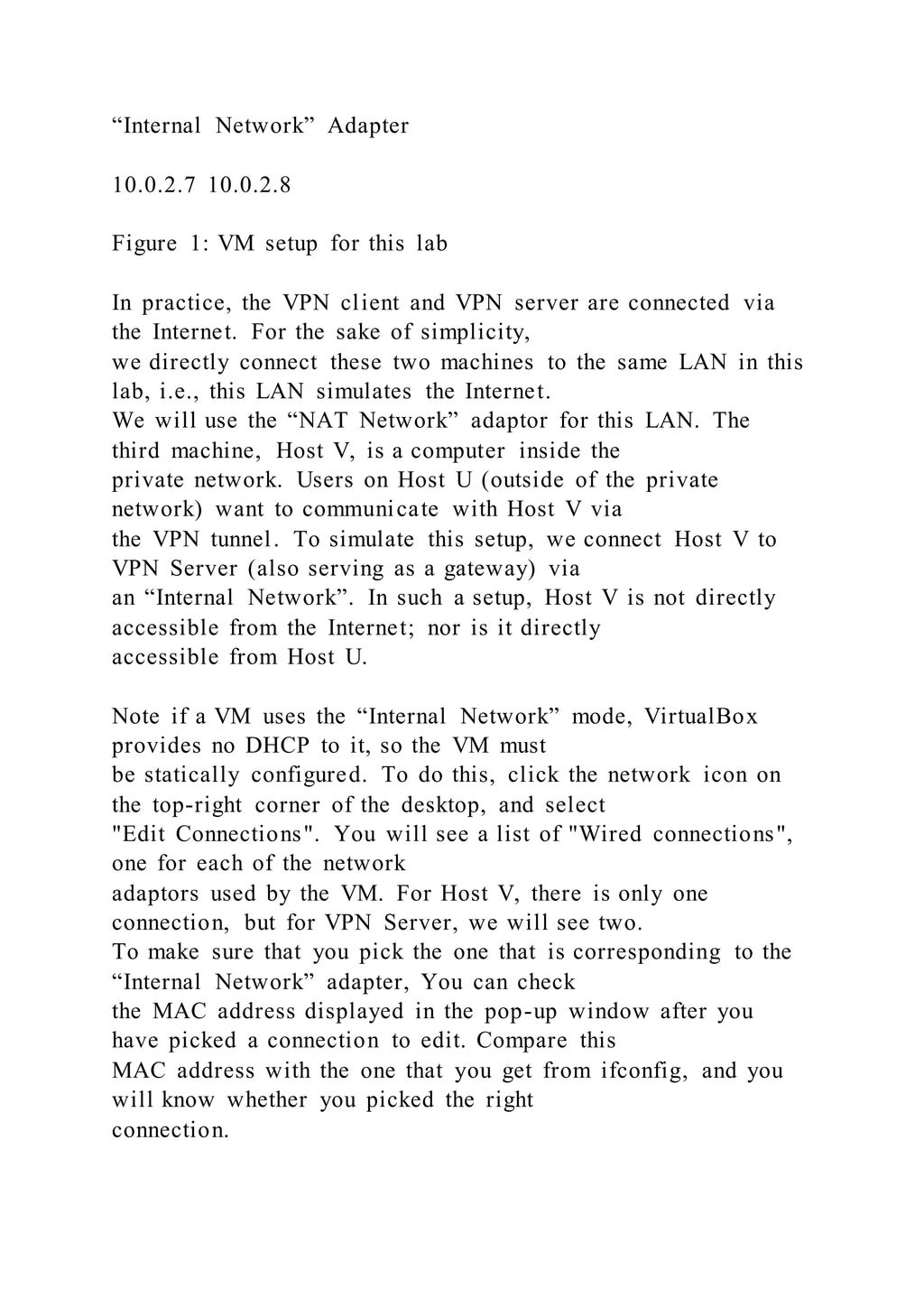 SEED Labs – VPN Lab 1Virtual Private Network (VPN) Lab | DOCX
