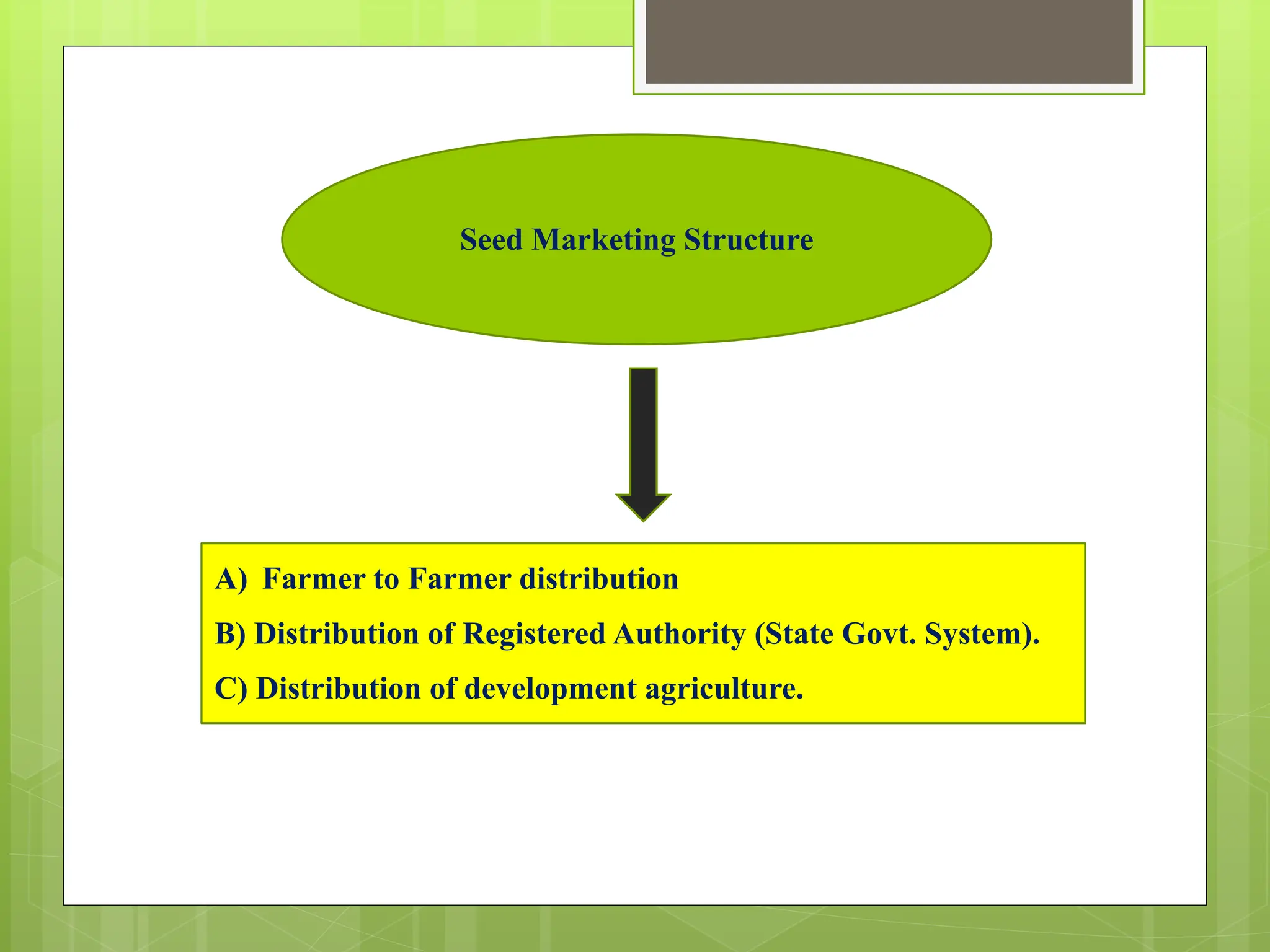 Seed Marketing, structure of essential marketing cell and major ...