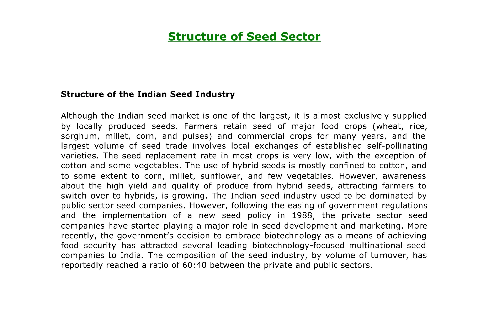 Seedmarket structure | PDF