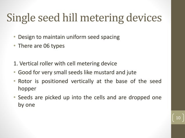 Seed metering devices | PPTX | Agriculture | Industries