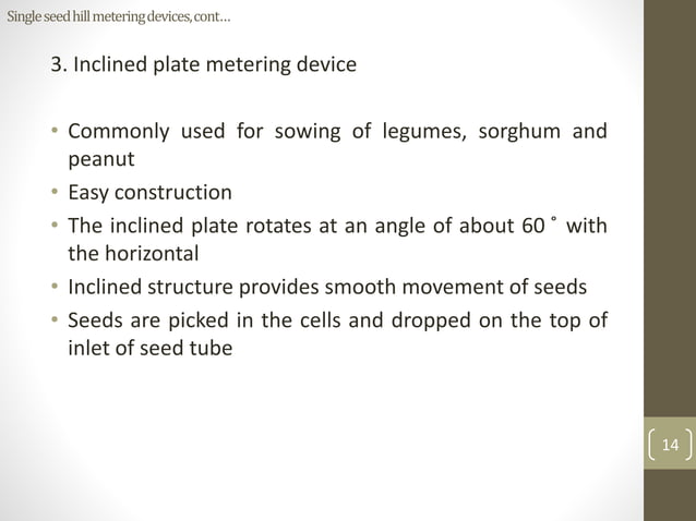 Seed metering devices | PPTX | Agriculture | Industries