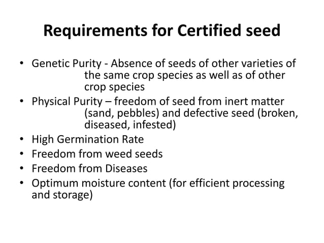 Seed multiplication | PPTX | Agriculture | Industries