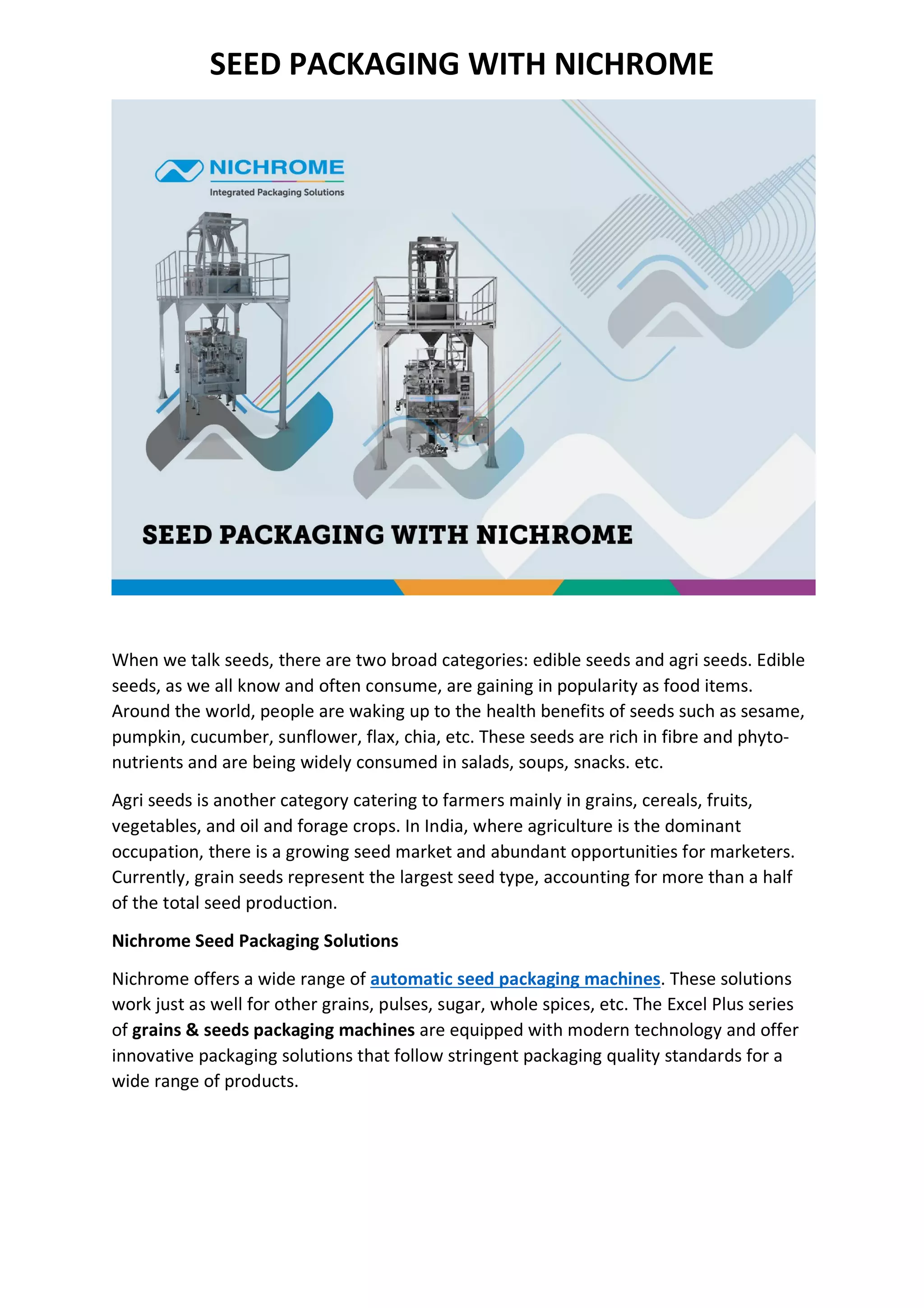 SEED PACKAGING WITH NICHROME | PDF