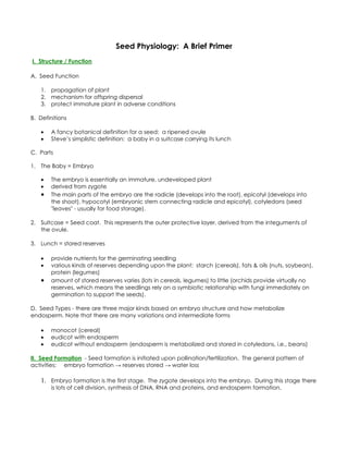 Seed and Seed Production Notes L400 | PDF