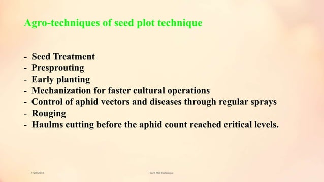 Seed plot technique in Potato | PPTX | Agriculture | Industries