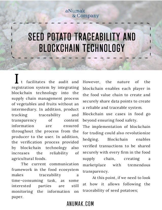 Seed potato traceability and blockchain technology | PDF