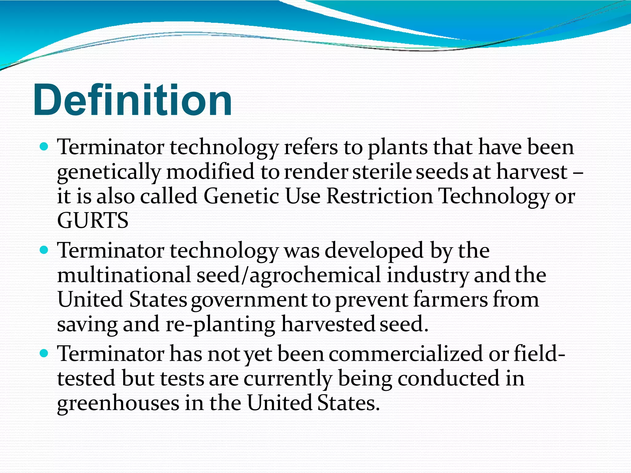 TERMINATOR SEED TECHNOLOGY | PPTX