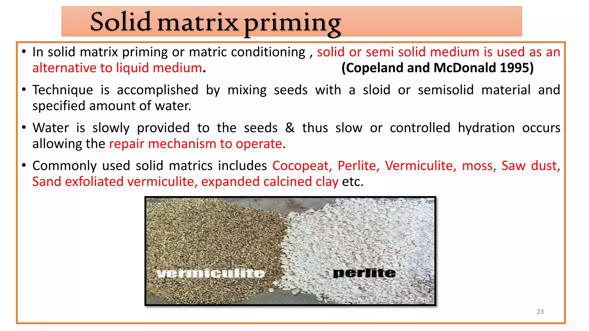 Seed priming:- A TOOL FOR QUALITY SEED PRODUCTION | PPTX