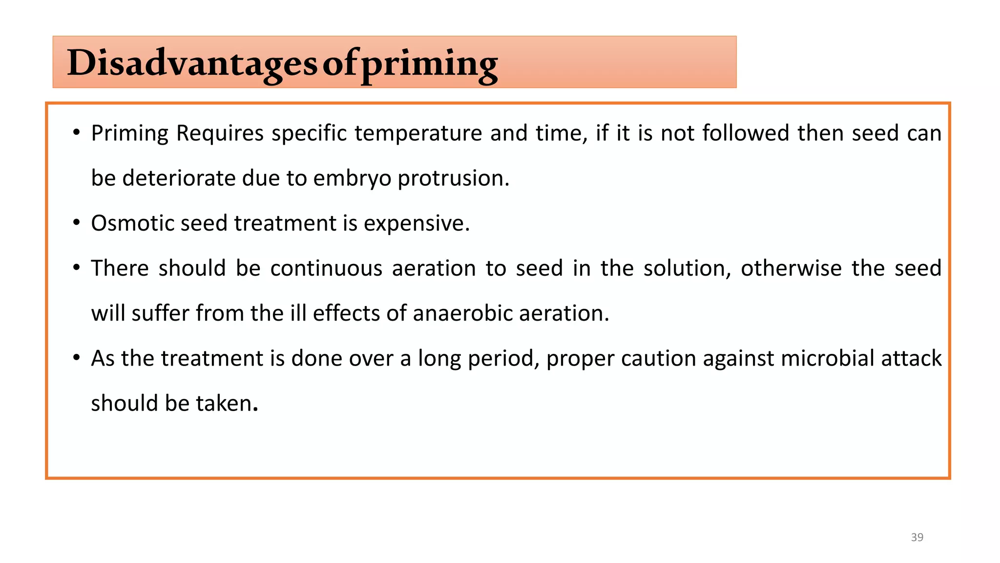 Seed priming:- A TOOL FOR QUALITY SEED PRODUCTION | PPTX
