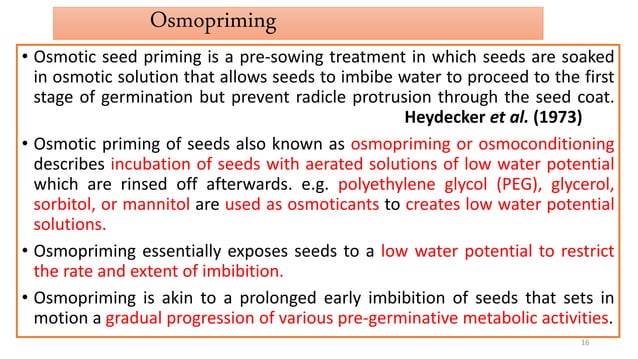 Seed priming:- A TOOL FOR QUALITY SEED PRODUCTION | PPTX