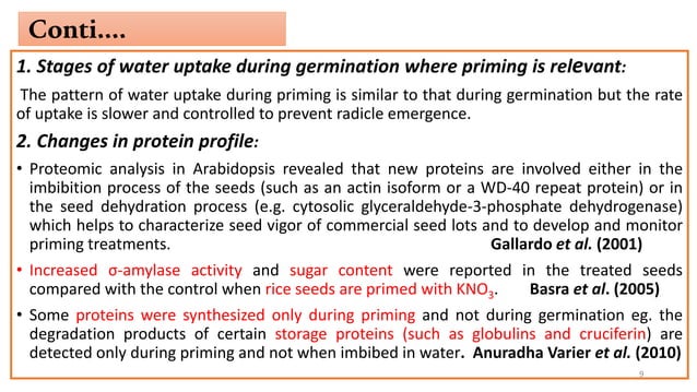 Seed priming:- A TOOL FOR QUALITY SEED PRODUCTION | PPTX