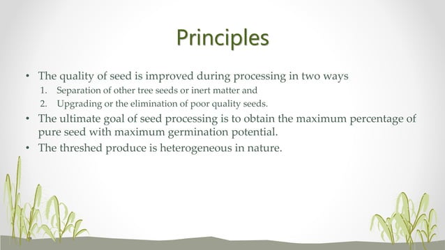Seed processing and it's steps | PPTX | Agriculture | Industries
