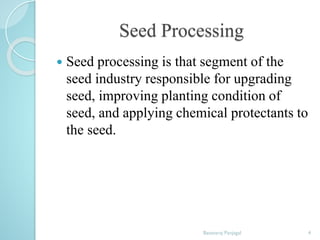 Seed processing equipment's | PDF