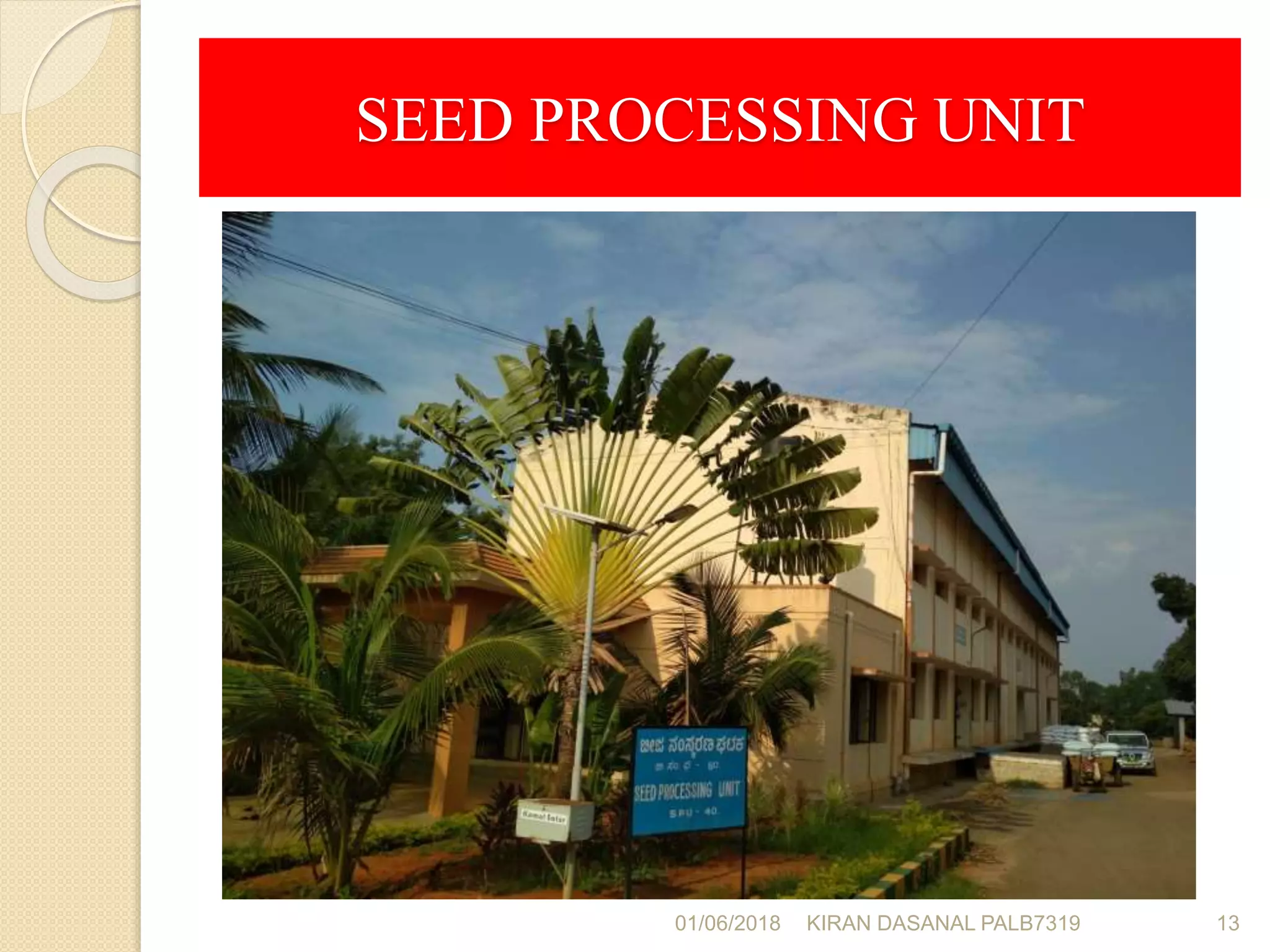 Plant design and building layout of seed processing unit | PPTX