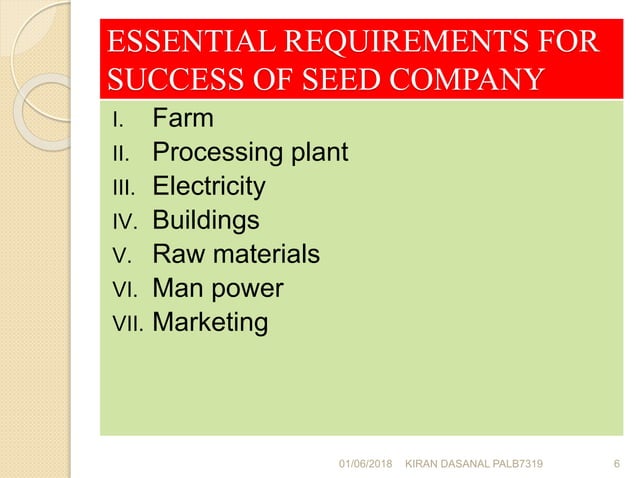 Plant design and building layout of seed processing unit | PPTX ...
