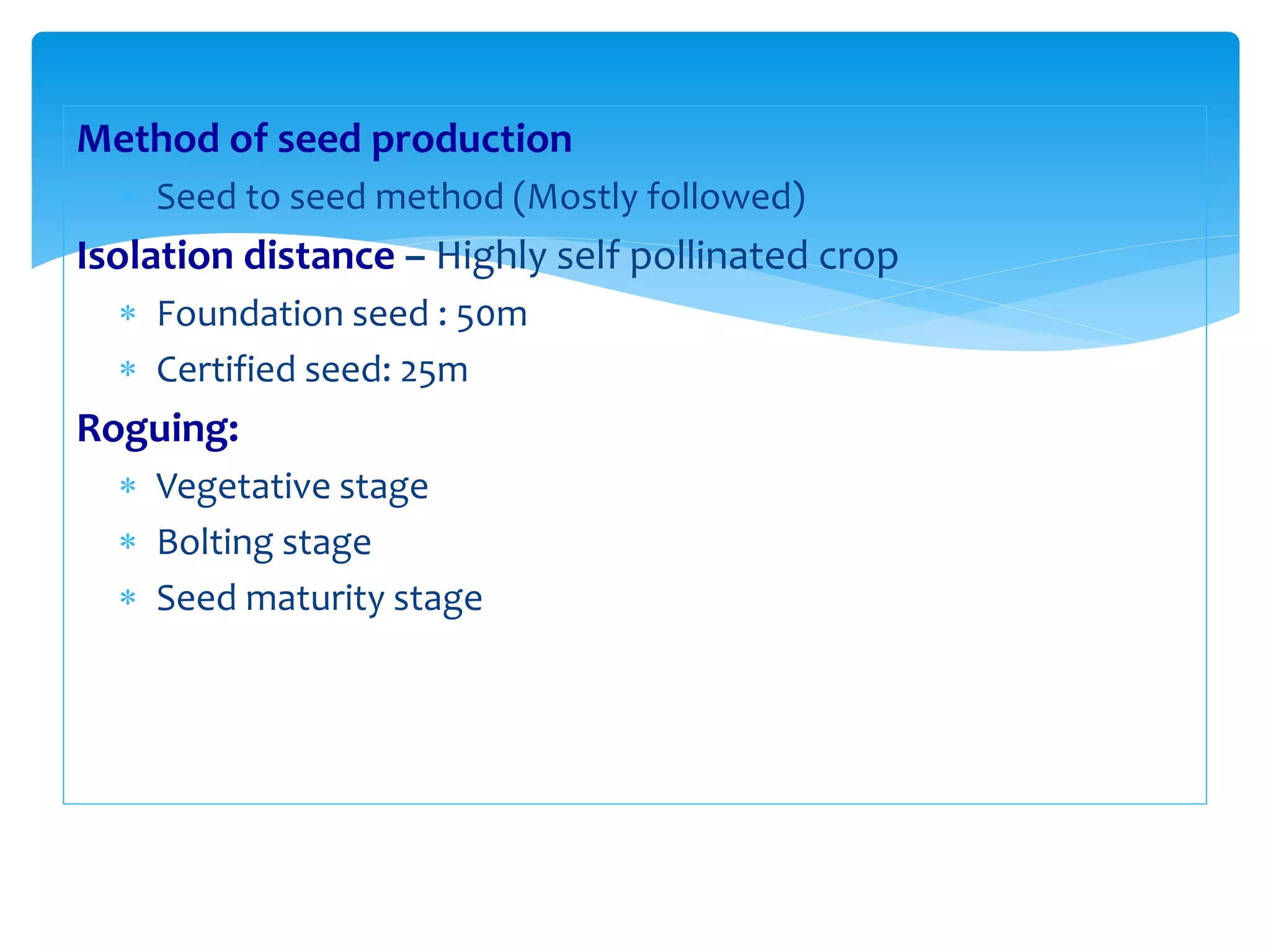 Seed production in vegetables pgs-504 | PPTX