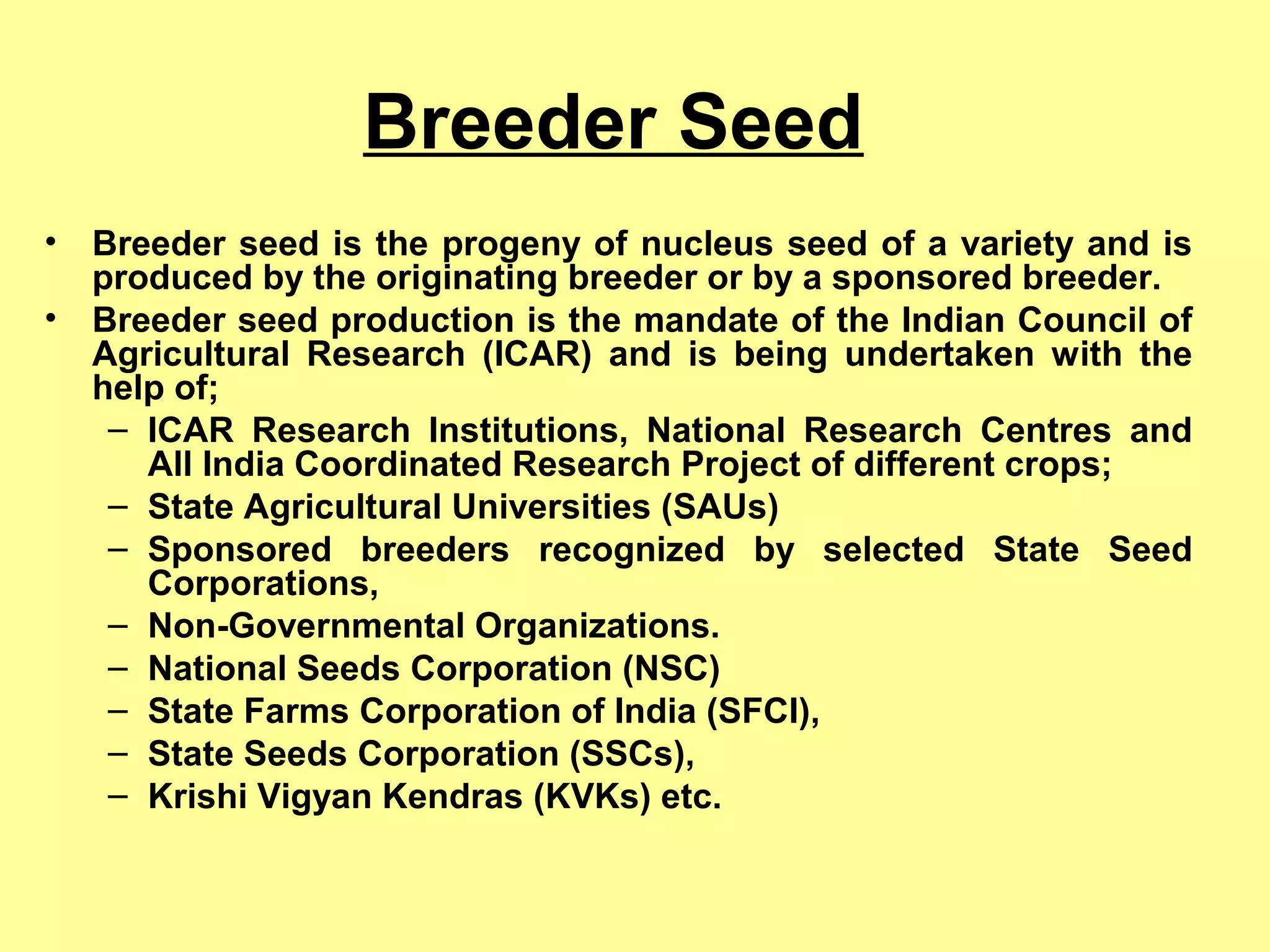 Seed production system in india | PPT