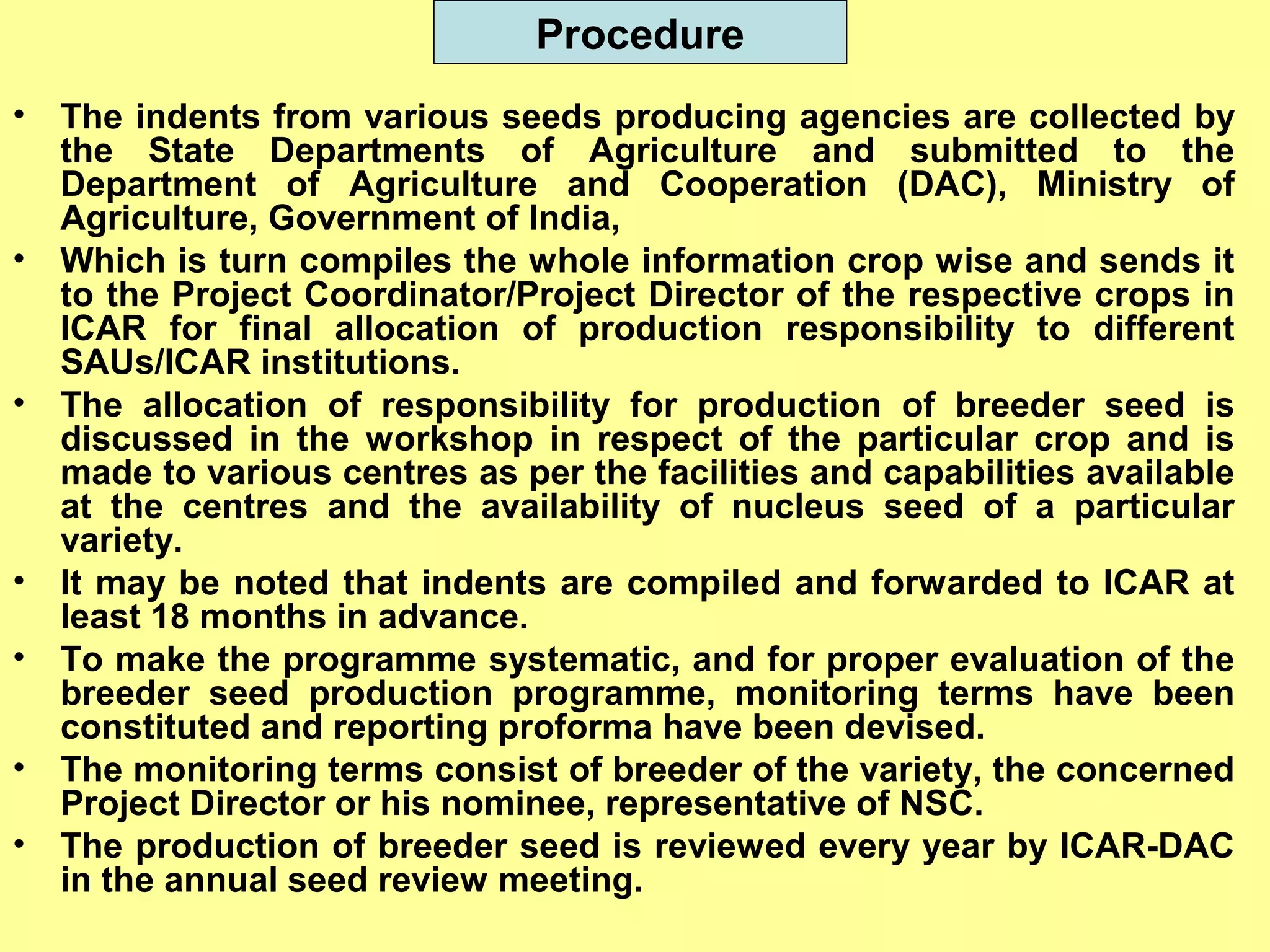 Seed production system in india | PPT