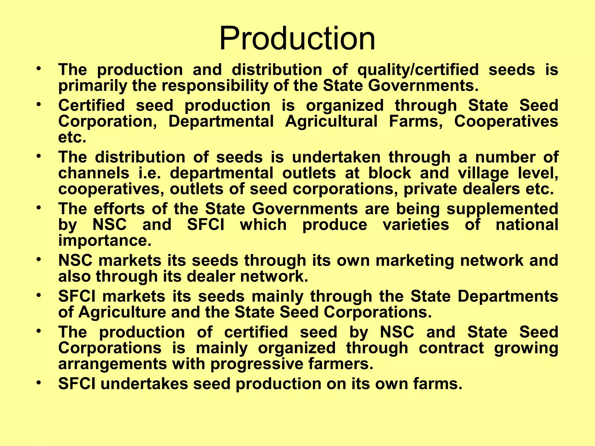 Seed production system in india | PPT