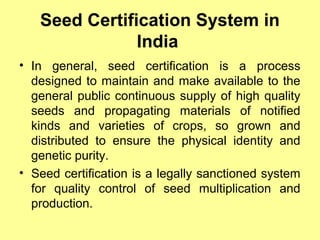 Seed production system in india | PPT