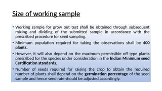 Grow Out Test (Seed Quality and Testing ) | PPTX