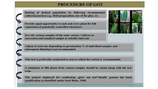 Grow Out Test (Seed Quality and Testing ) | PPTX