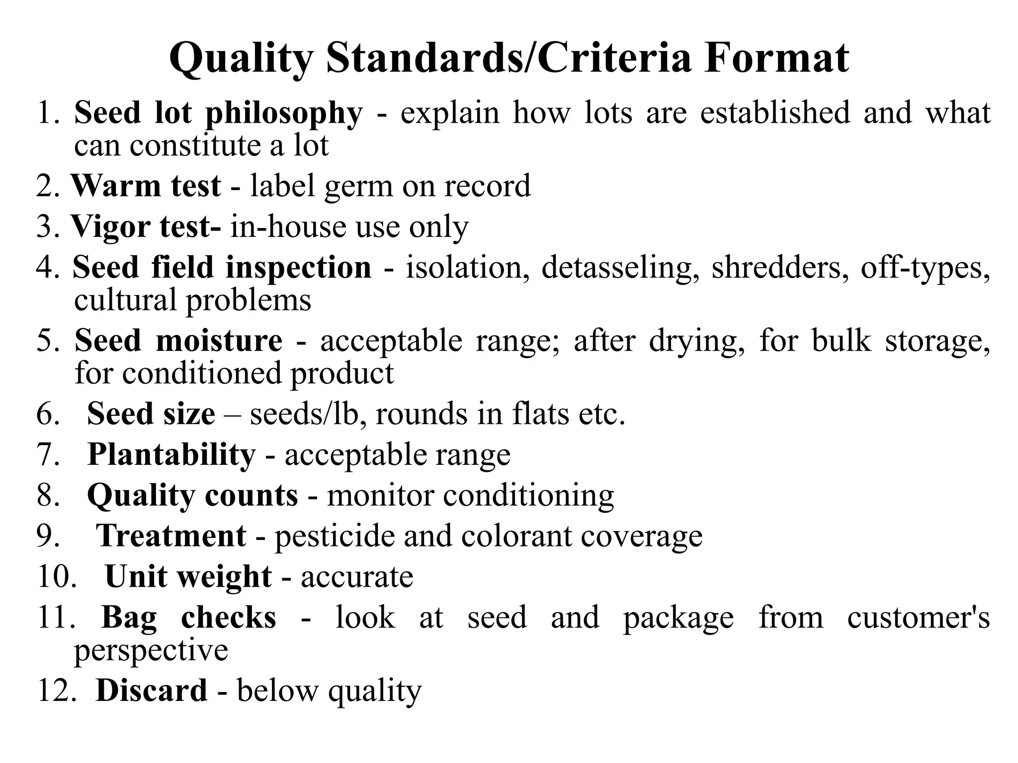 Seed quality assurance and control | PPTX