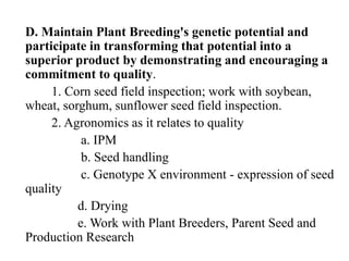 Seed quality assurance and control | PPTX