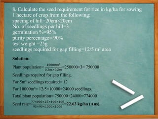 Seed rate calculation | PDF
