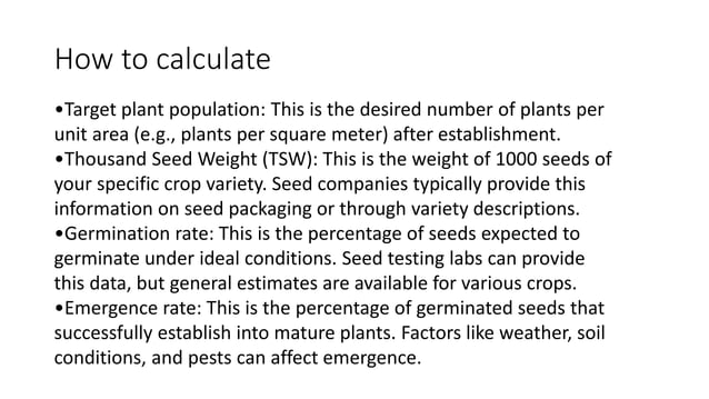 seed rate calculation with example of maize.pptx