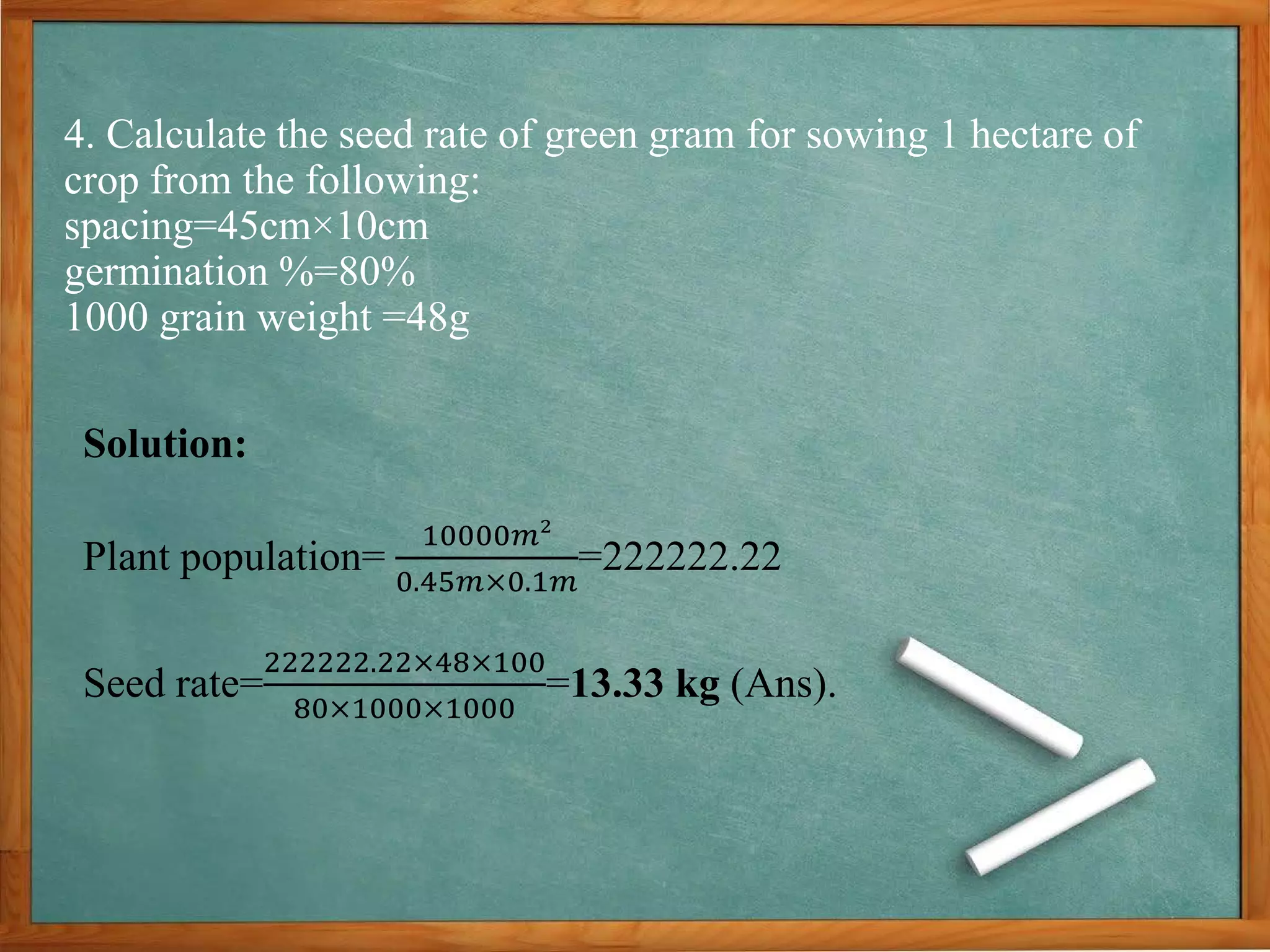 Seed rate calculation1 | PDF