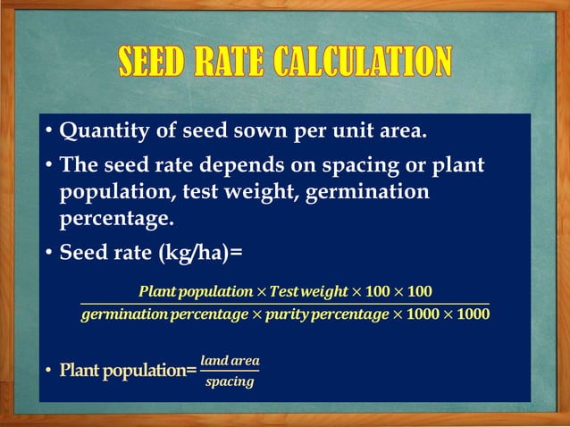 Seed rate calculation1 | PDF | Agriculture | Industries