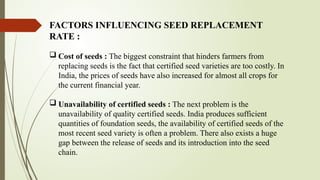 seed replacement rate.pptx agriculture seed science and technology | PPT