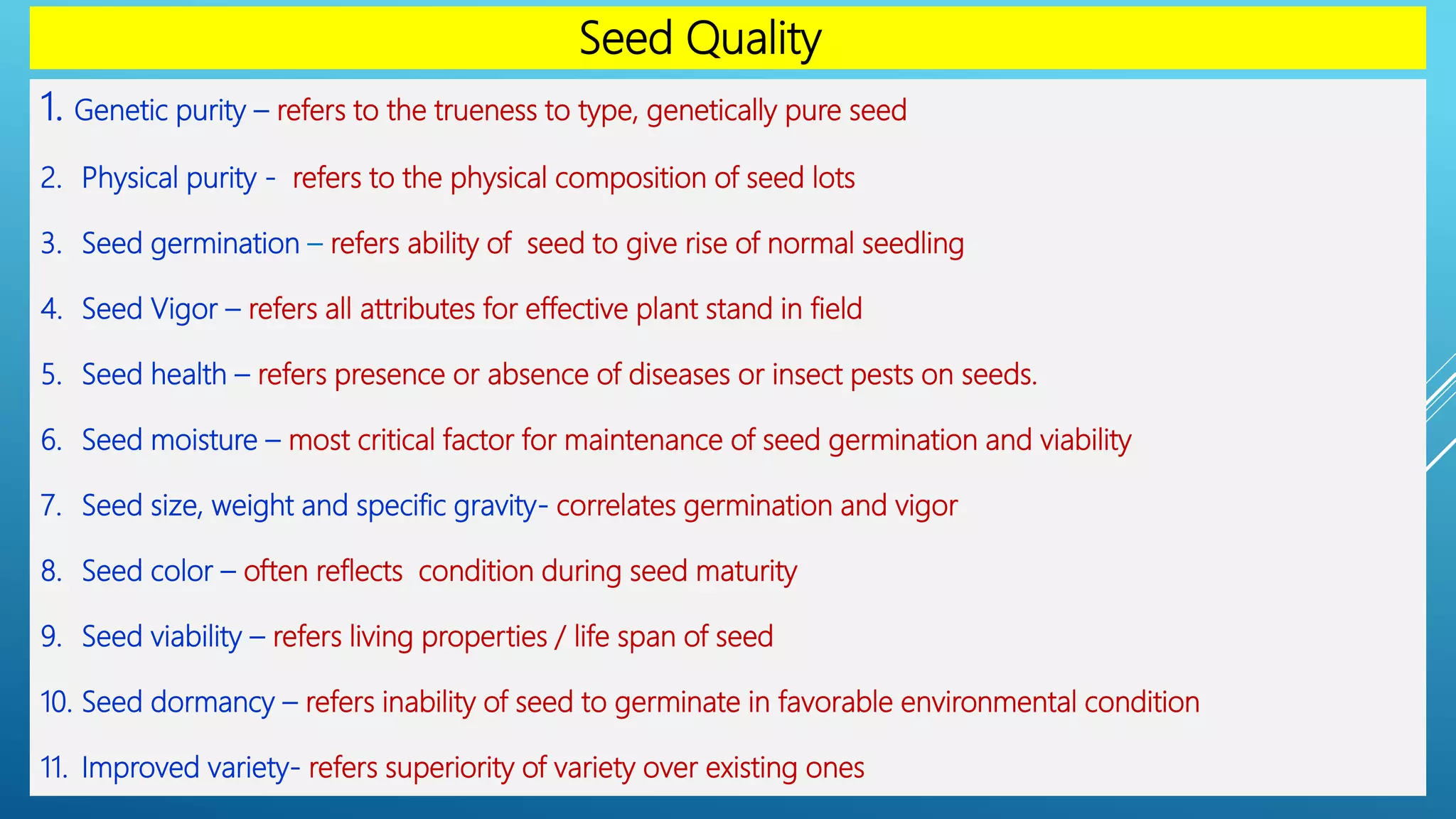 Seed science and technology - Basics | PPTX
