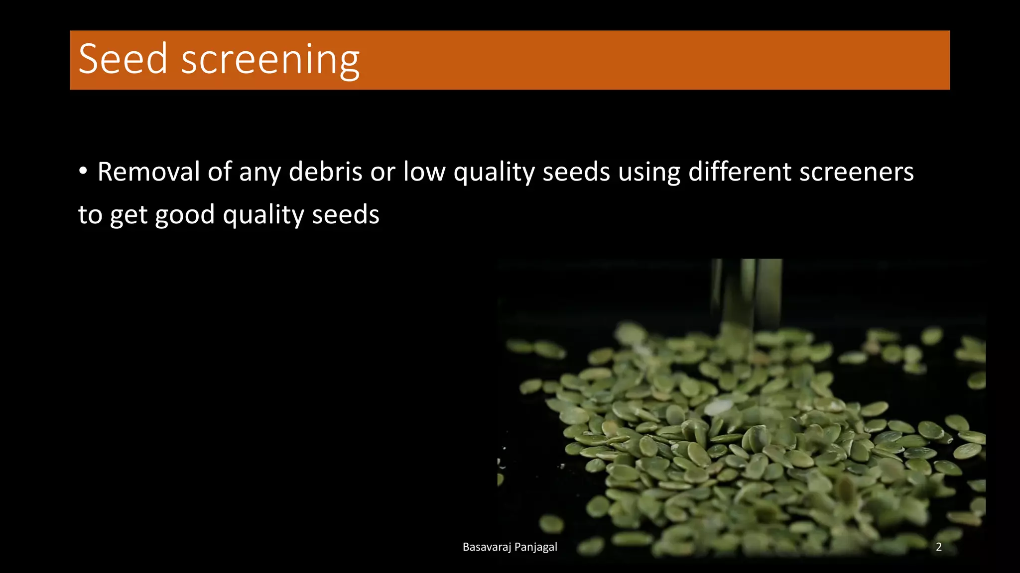 Seed screening, grading and packing | PDF