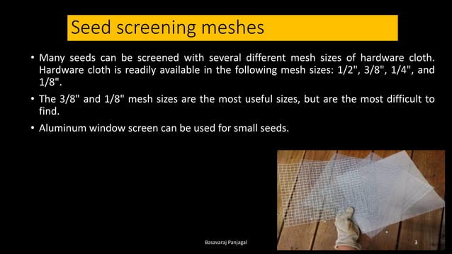 Seed screening, grading and packing | PDF | Gardening | Home & Garden