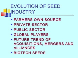 Trends in Seed Industry | PPT
