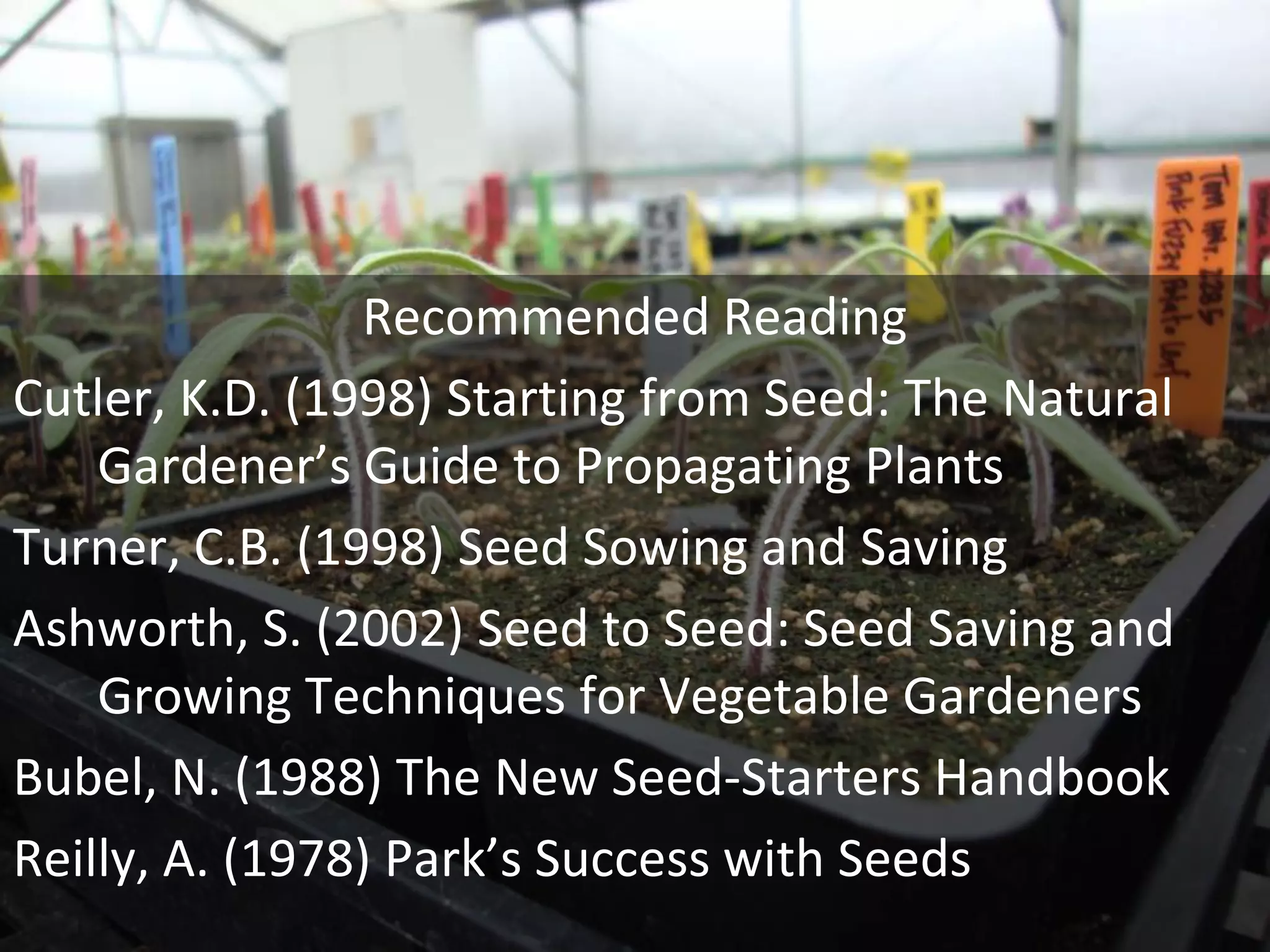Starting Seeds Indoors | PPTX