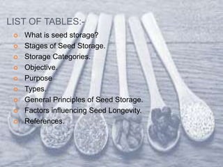 Seed storage | PPTX