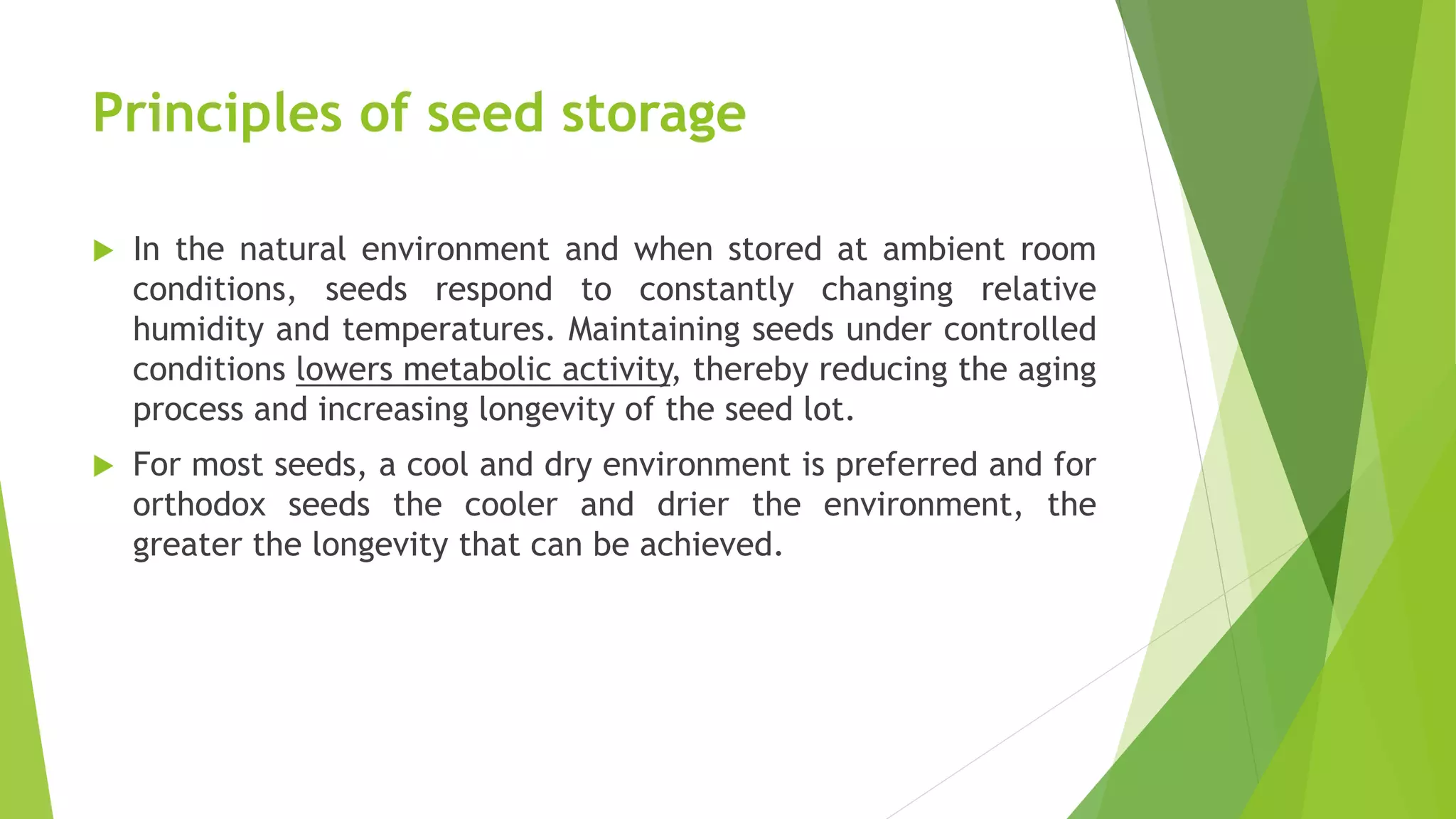 Seed storage and maintenance | PPTX