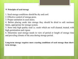 Seed storage, types and describe factors affecting longevity of seed ...