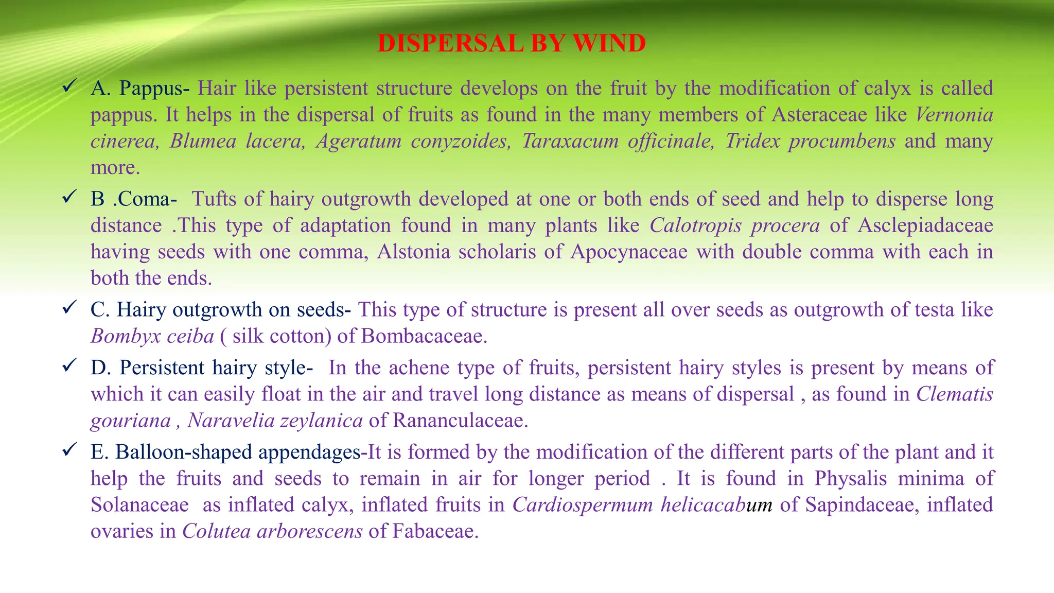 Seed Structure, Dispersal and Ecological Significance | PDF