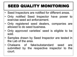 SEED SYSTEM IN PAKISTAN (STANDARDS AND PROCEDURES) | PDF