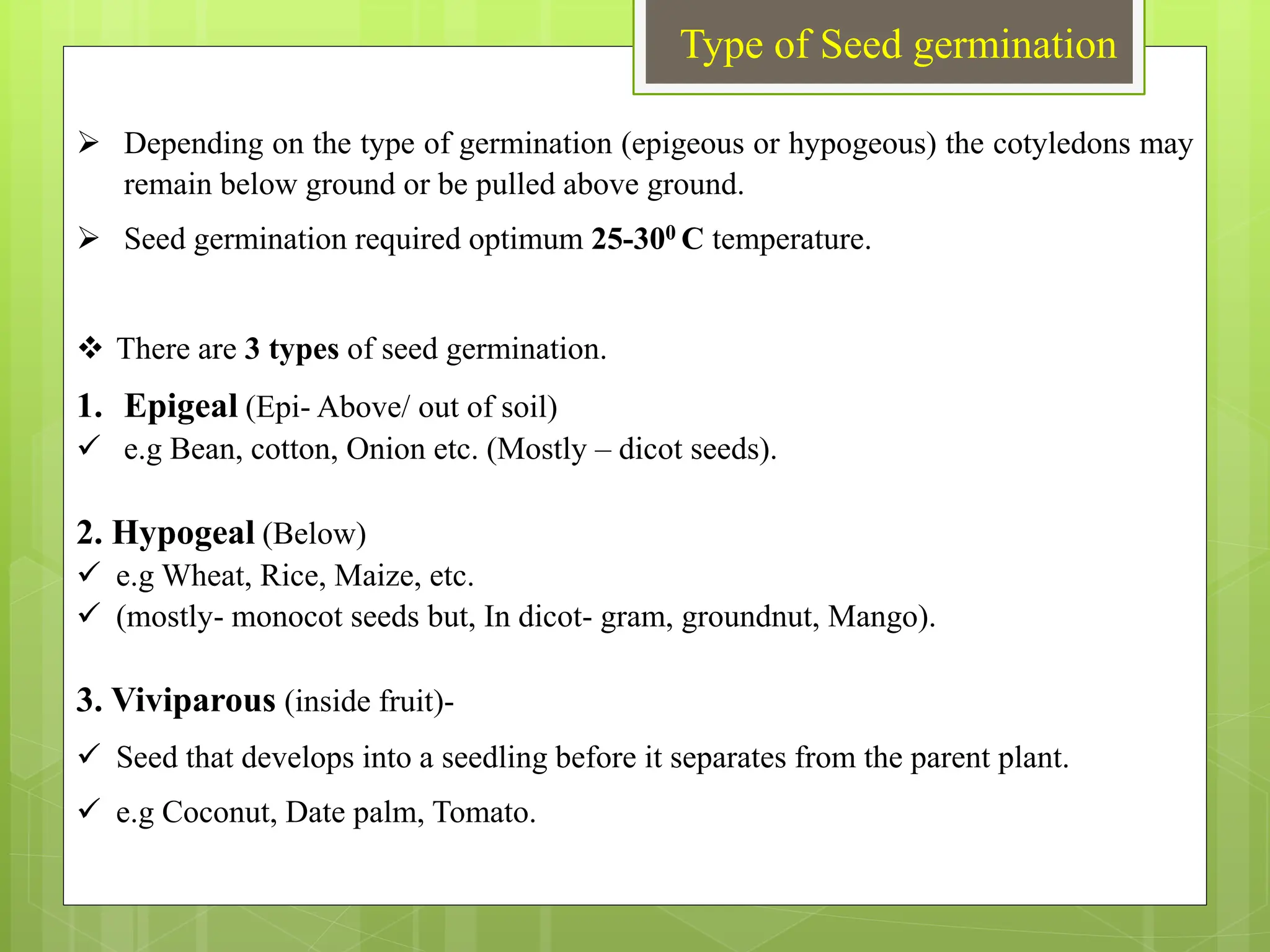 Seed technology concept, Seed formation, Structure, types of seed ...