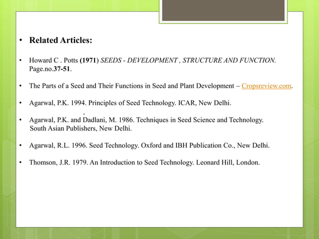 Seed technology concept, Seed formation, Structure, types of seed germination, role, goals and ...