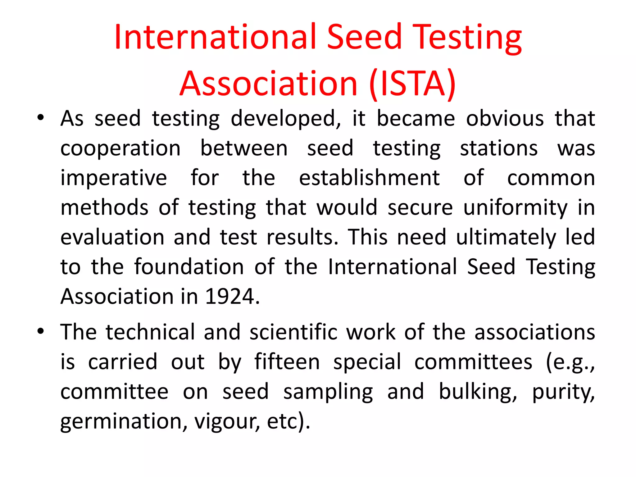 Seed testing of laboratry | PPTX