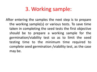 Seed testing of laboratry | PPTX