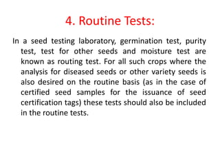 Seed testing of laboratry | PPTX