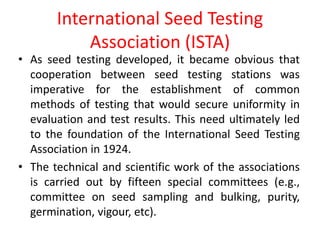 Seed testing of laboratry | PPTX