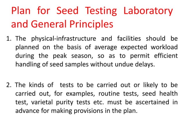 Seed testing of laboratry | PPTX | Agriculture | Industries